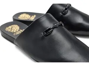 Vince Camuto Macassie Flat Mule Shoes With Horsebit Detail - Black
