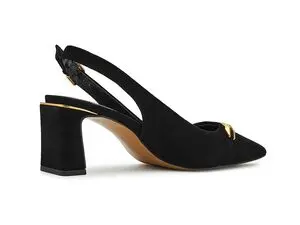 Vince Camuto Hamden Link Slingback Block Heel Pumps - Black