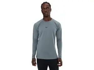 Nike Pro Warm Long Sleeve Crew Top - Gray