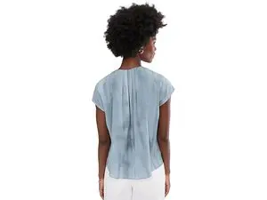 Vince Gathered Cap Sleeve Blouse - Blue