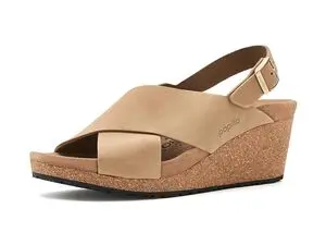 BIRKENSTOCK Papillio Samira Nubuck Leather Wedge Sandals - Brown