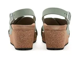 BIRKENSTOCK Papillio Samira Wedge Nubuck Leather Dress Sandals - Gray
