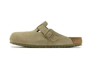BIRKENSTOCK Boston Suede Clogs - Khaki