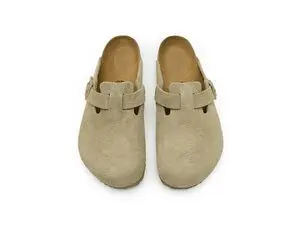 BIRKENSTOCK Boston Suede Clogs - Khaki