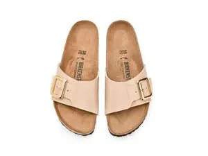 BIRKENSTOCK Catalina Luxe Buckle Patent Sandals - Bone