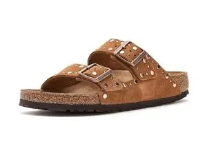 BIRKENSTOCK Arizona Rivets Suede Sandals - Taupe