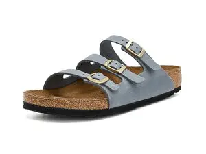 BIRKENSTOCK Florida Oiled Leather Dress Sandals - Gray