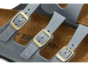 BIRKENSTOCK Florida Oiled Leather Dress Sandals - Gray