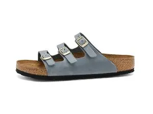 BIRKENSTOCK Florida Oiled Leather Dress Sandals - Gray