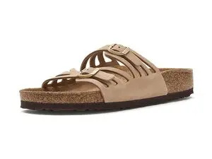 BIRKENSTOCK Granada Nubuck Leather Sandals - Brown