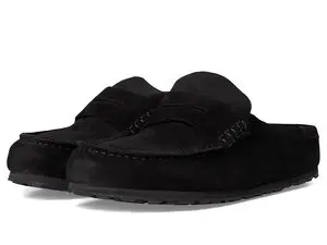 BIRKENSTOCK Naples Suede Mule Clogs - Black