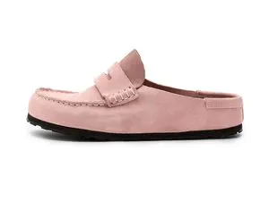 BIRKENSTOCK Naples Suede Clogs - Pink