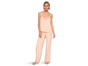 Eberjey Kari Tenceltm Modal Cami Pants Pj Set Pajama Sets Tea Rose - Red