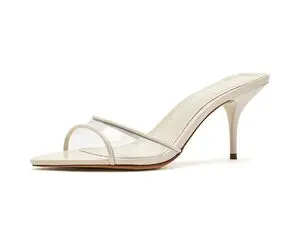 Schutz Elodie Vinyl Stiletto Sandals - White