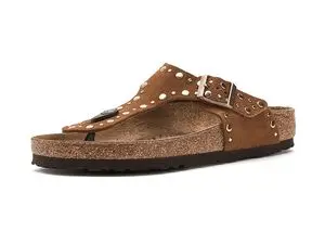 BIRKENSTOCK Gizeh Rivets Suede Thong Sandals - Mink