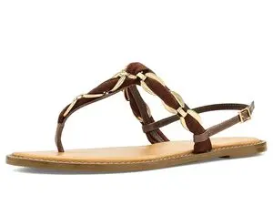 Schutz Camellia Strappy Sandals With Chain Link Detailing - Brown