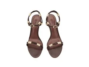Schutz Nara Mid Sandals In Platina - Brown