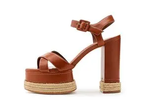 Schutz Hilda Rope High Platform Sandals - Tan
