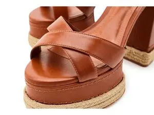 Schutz Hilda Rope High Platform Sandals - Tan