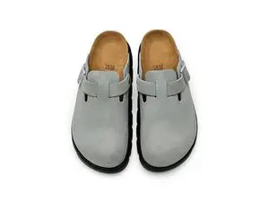 BIRKENSTOCK Boston Suede Clog - Gray