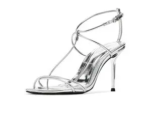 Schutz Jules Strappy Stiletto Sandals - Silver