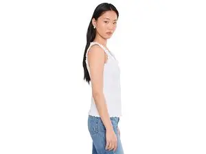Vince Camuto Ruffle Rib Tank - White