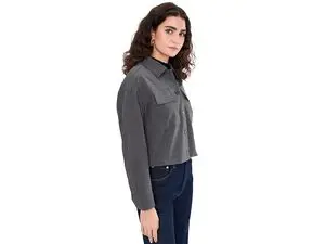 Vince Camuto Cropped Shacket With Embellished Pockets