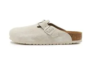 BIRKENSTOCK Boston Suede Clogs - Beige