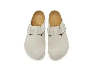 BIRKENSTOCK Boston Suede Clogs - Beige