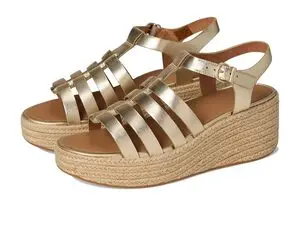 Fitflop Espadrille Fisherman Wedge Sandals - Platino