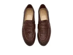 THE FRYE COMPANY Faith Woven Leather Loafers - Brown
