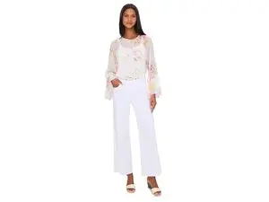 Vince Camuto Floral Print Double Ruffle Sleeve Blouse