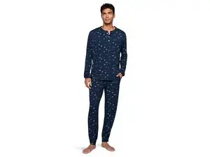 Eberjey Henry Printed Long Pajama Set Pajama Sets Nutcracker Holly - Navy