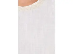 Vince Camuto Sleeveless Crew Neck Embellished Blouse - White