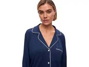 Eberjey Gisele Tenceltm Modal Long Sleeve Shorts Pj Set Pajama Sets Pale /fig - Blue