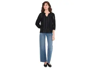 Vince Camuto Raglan Peasant Blouse - Black