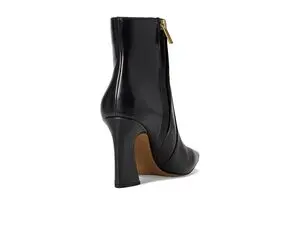 Vince Camuto Bayla Croc Embossed Pointed Toe High Heel Ankle Boots - Black