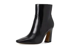 Vince Camuto Bayla Croc Embossed Pointed Toe High Heel Ankle Boots - Black