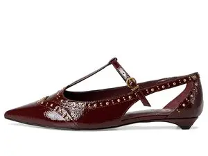 Vince Camuto Valkie Studded Kitten Heel T-strap Flat Mule - Orange