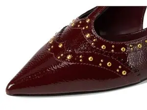 Vince Camuto Valkie Studded Kitten Heel T-strap Flat Mule - Orange