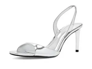 Schutz Scarlett Sling Mid Sandals - Silver