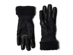 UGG All Weather Fluff Cuff Gloves With Over-mitts - Black