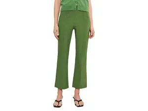 Vince Mid Rise Pintuck Crop Flare Pants - Gray
