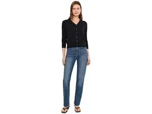 Vince Elbow Sleeve V-neck Cardigan - Black