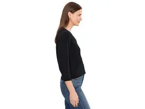 Vince Elbow Sleeve V-neck Cardigan - Black
