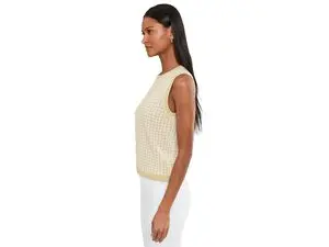 Vince Gingham Taneck Sweater Tank