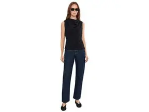 Vince Shadow Grid Cowl Neck Top - Black