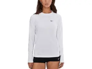 Nike Dri-fit Uv Long Sleeve Hydroguard Swimwear - White