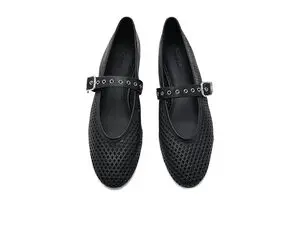 Madewell Remy Perforated Leather Mary Jane Flats - Black