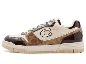COACH Soho Signature Patent Leather Sneakers - Brown